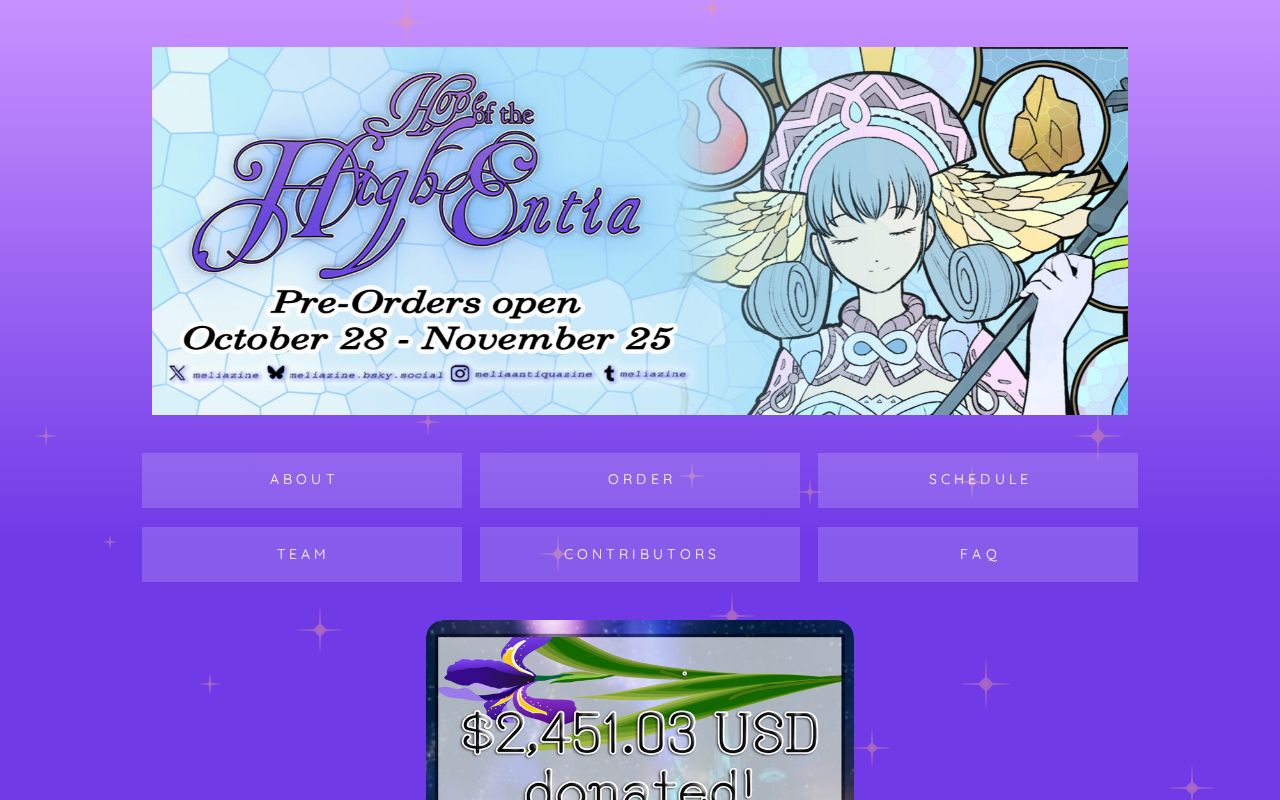 HOPE OF THE HIGH ENTIA, A Melia Antiqua Zine